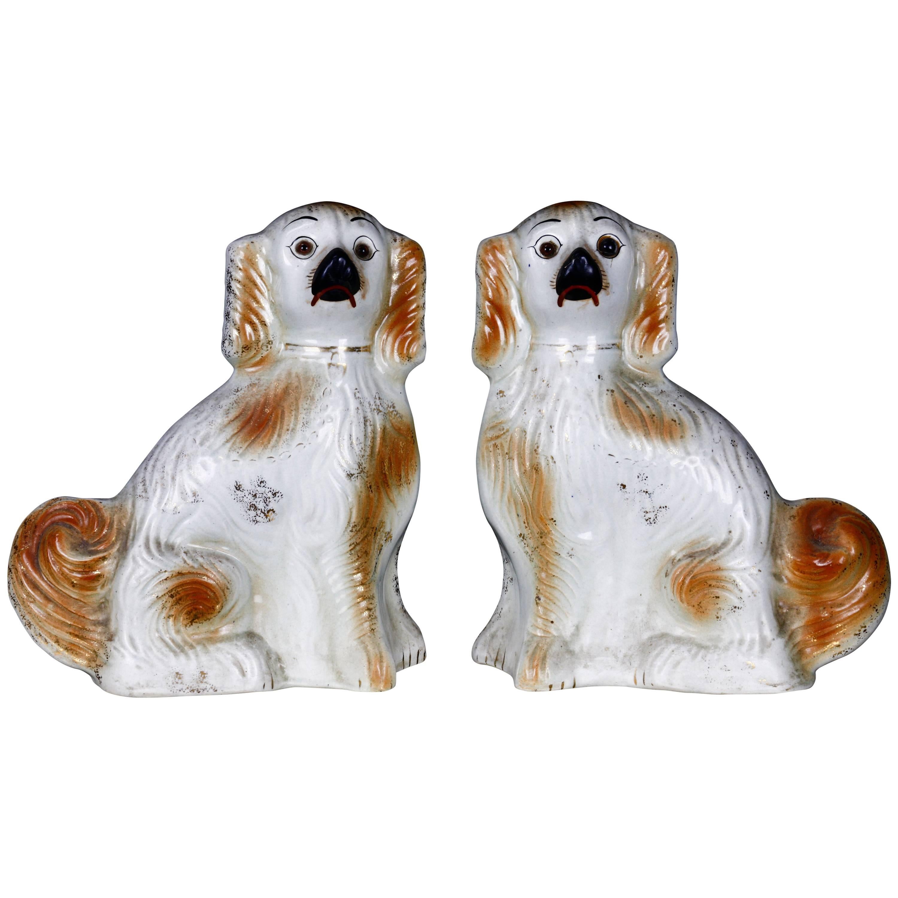 Pair of ceramic dogs For Sale at 1stDibs
