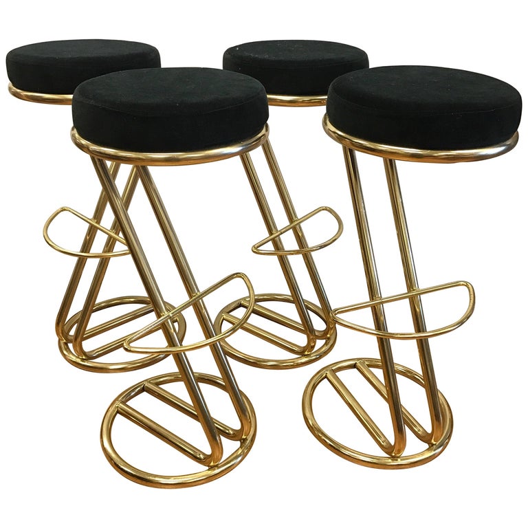 Art Deco Set of Four Italian Bar Stools at 1stDibs