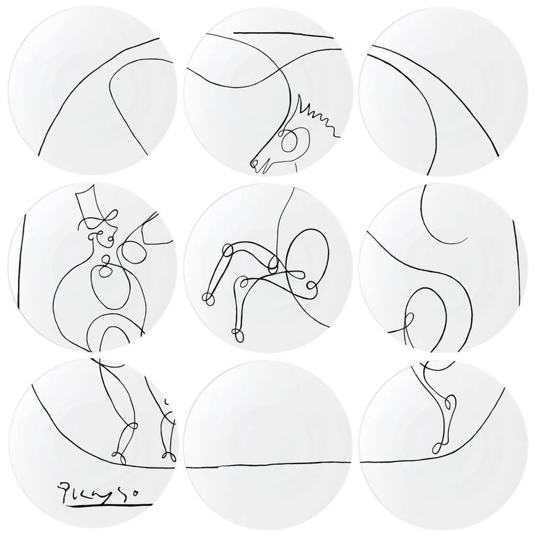 Dessert Plates ‘the Horse Trainer’ by Pablo Picasso at 1stDibs
