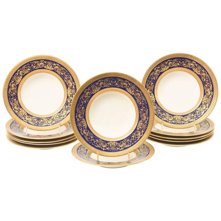 Group of Noritake Cobalt Blue and Gold Art Deco Style, China at 1stdibs