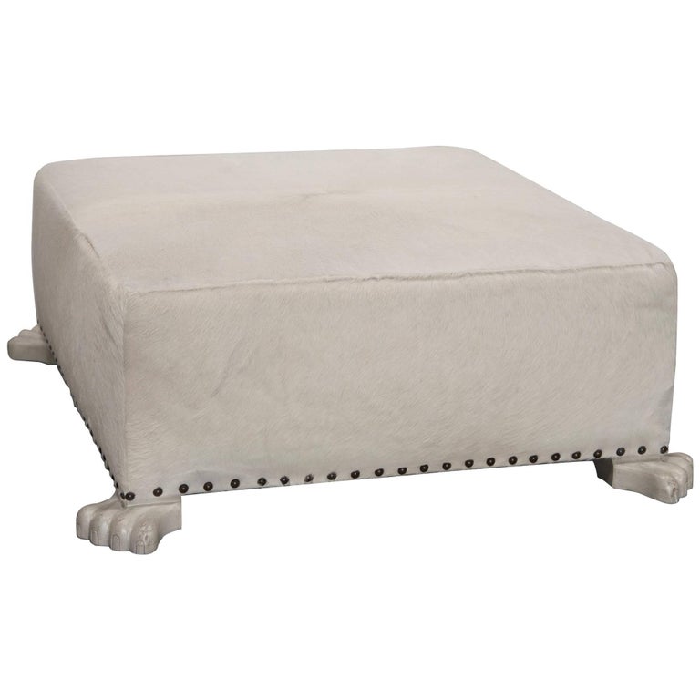 Large Cowhide Ottoman For Sale at 1stDibs