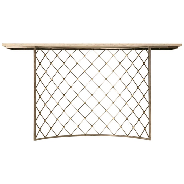 Custom Steel and Brass Console Table in Any Dimension from Old Plank ...