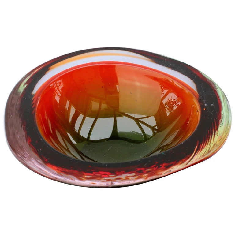 Colorful Italian Murano Glass Geode Bowl, circa 1960s at 1stDibs
