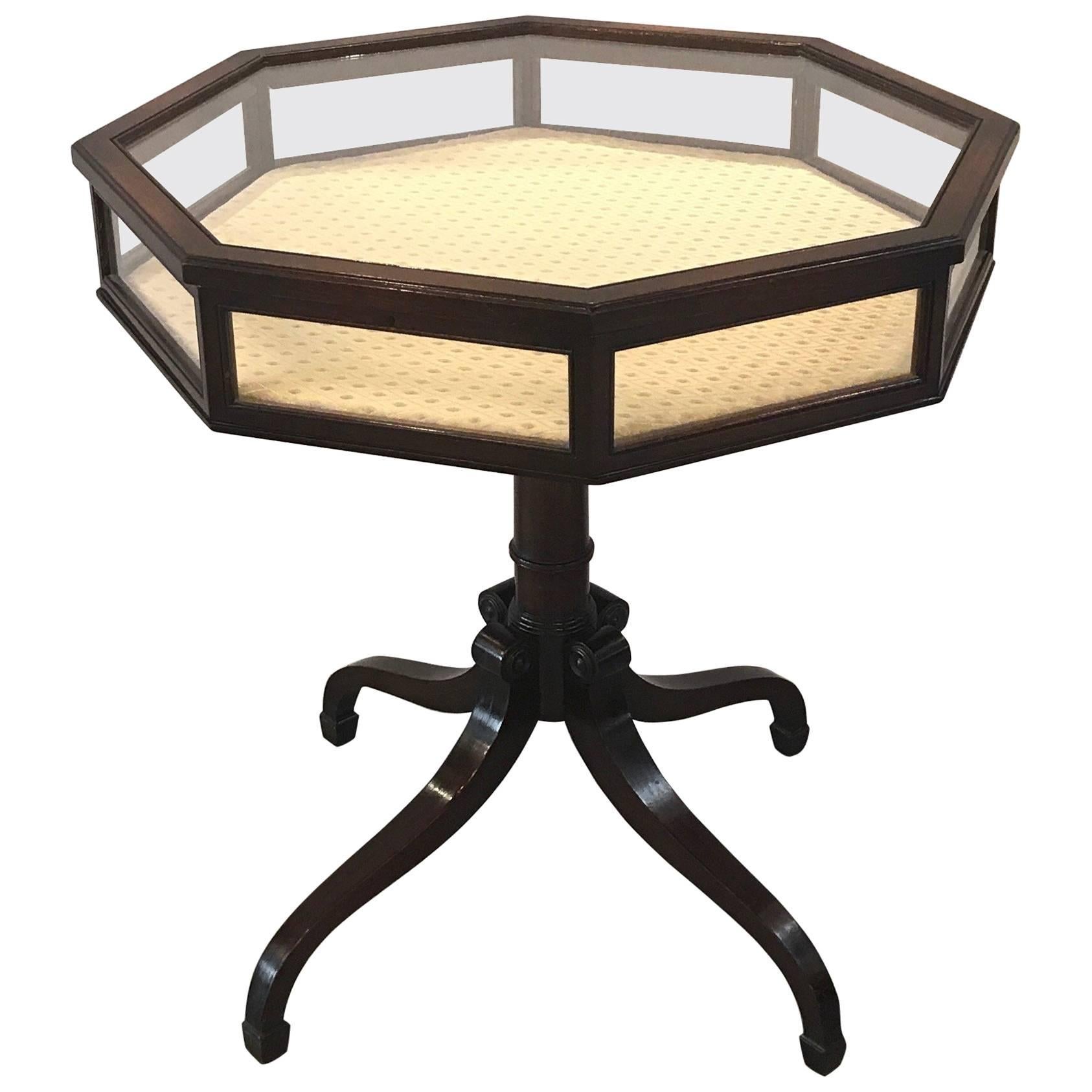 Mahogany Octagonal Vitrine Table at 1stDibs | vitrine tables, table vitrine