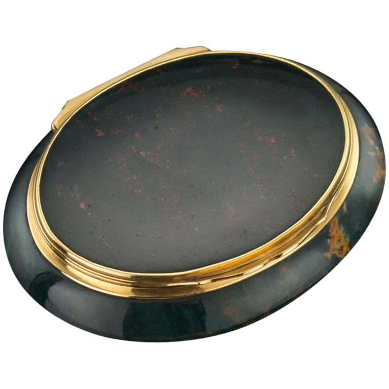 Antique 18th Century 18-Karat Gold-Mounted Hardstone Snuff Box, circa ...