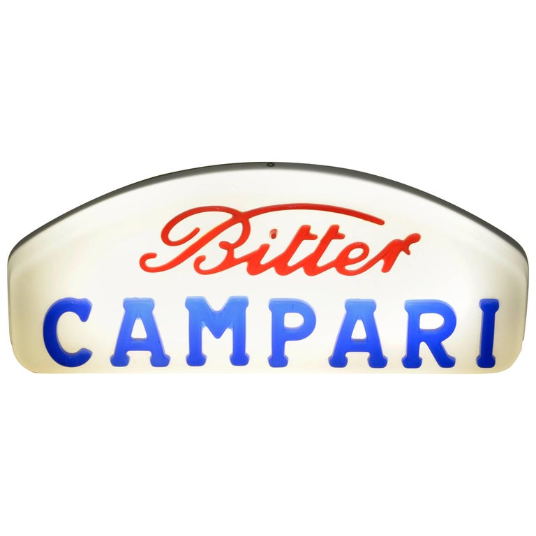 1960s Vintage Italian Bitter Campari Illuminated Sign at 1stDibs ...