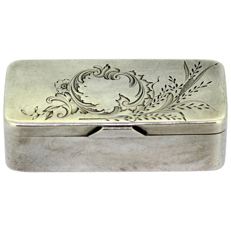 Antique Russian Silver Snuff Box, by D.P. Nikitin, Circa.1908-1917 at ...