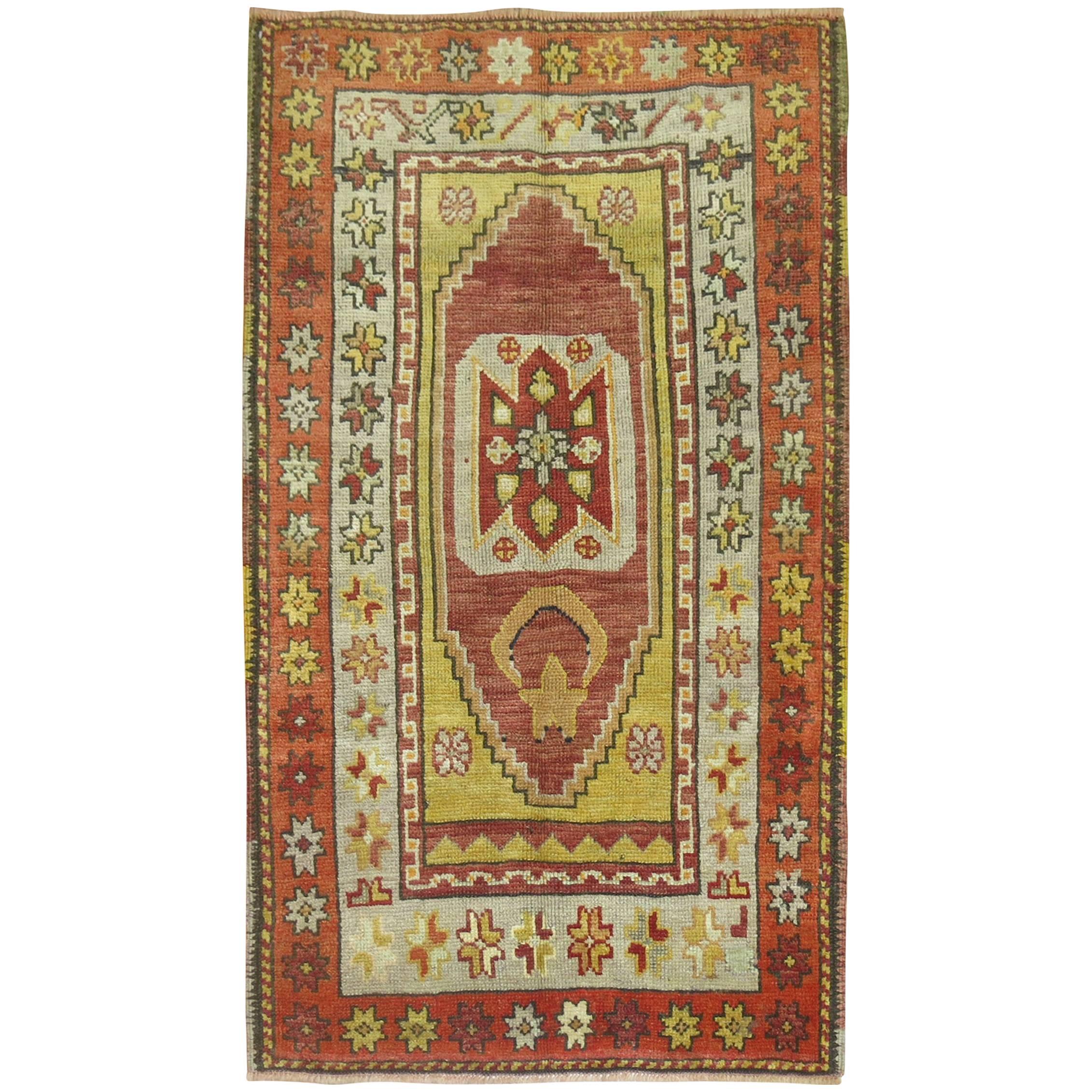 Vintage Turkish Throw Rug at 1stDibs