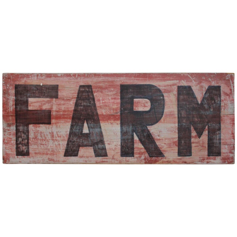 19th Century Original Hand-Painted Farm Sign at 1stDibs