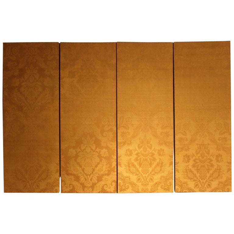Set of Four 19th Century Silk Damask Panels For Sale at 1stDibs