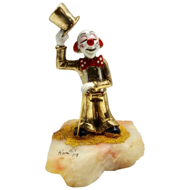 Clown Sculpture with Cane and Top Hat by Ron Lee, 1979 For Sale at 1stdibs