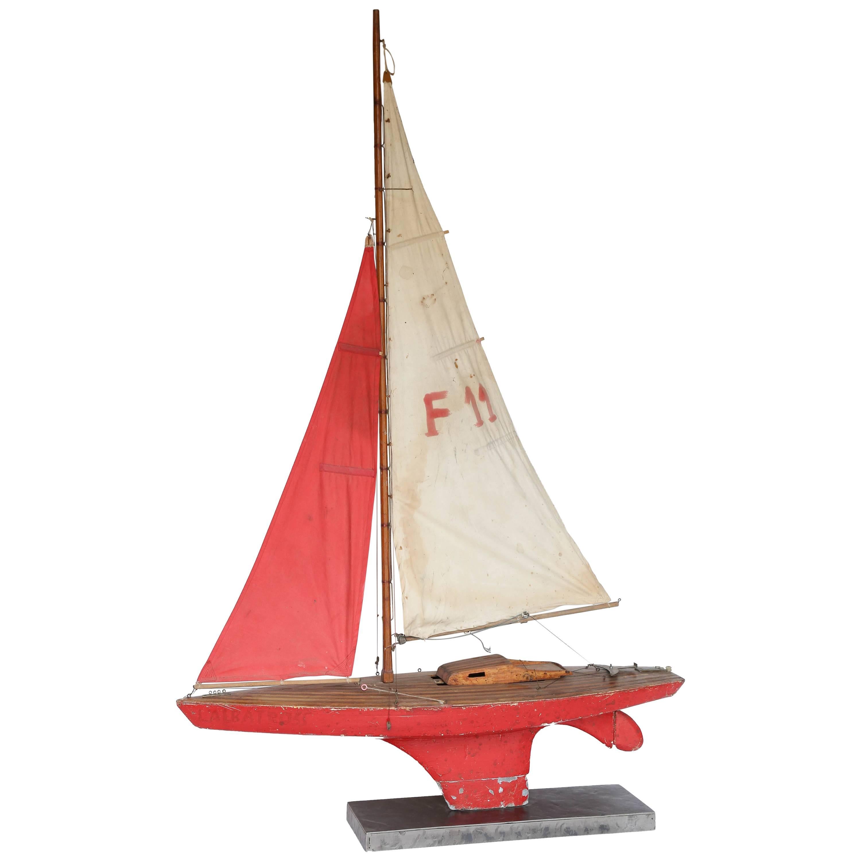 Large Sailboat Model on Custom Metal Stand at 1stDibs