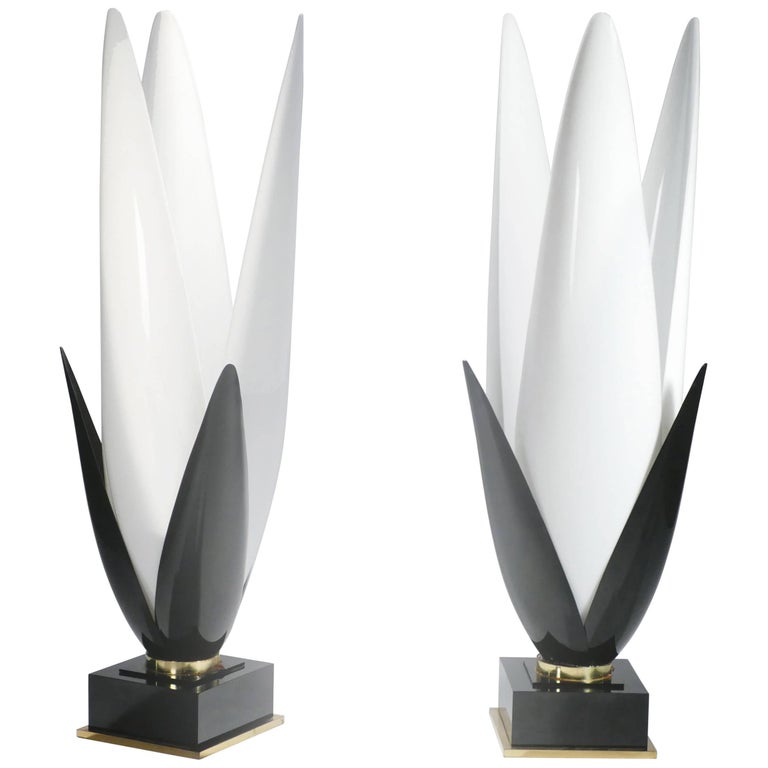 Rare Pair of Roger Rougier Floor Lamps, 1970s at 1stdibs