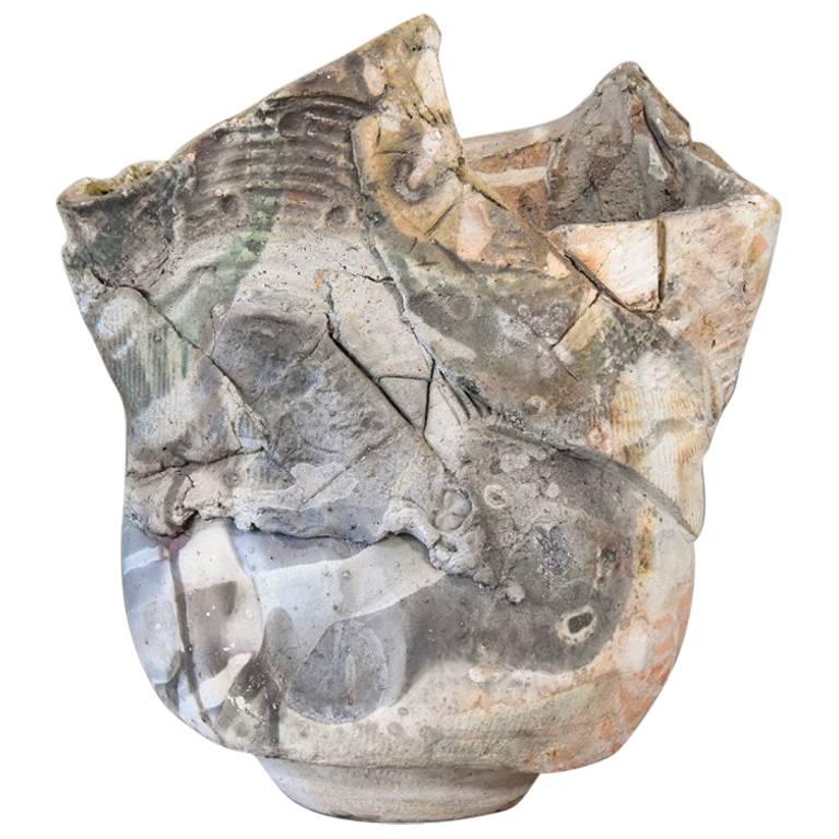 Paul Soldner Raku Vessel For Sale at 1stDibs