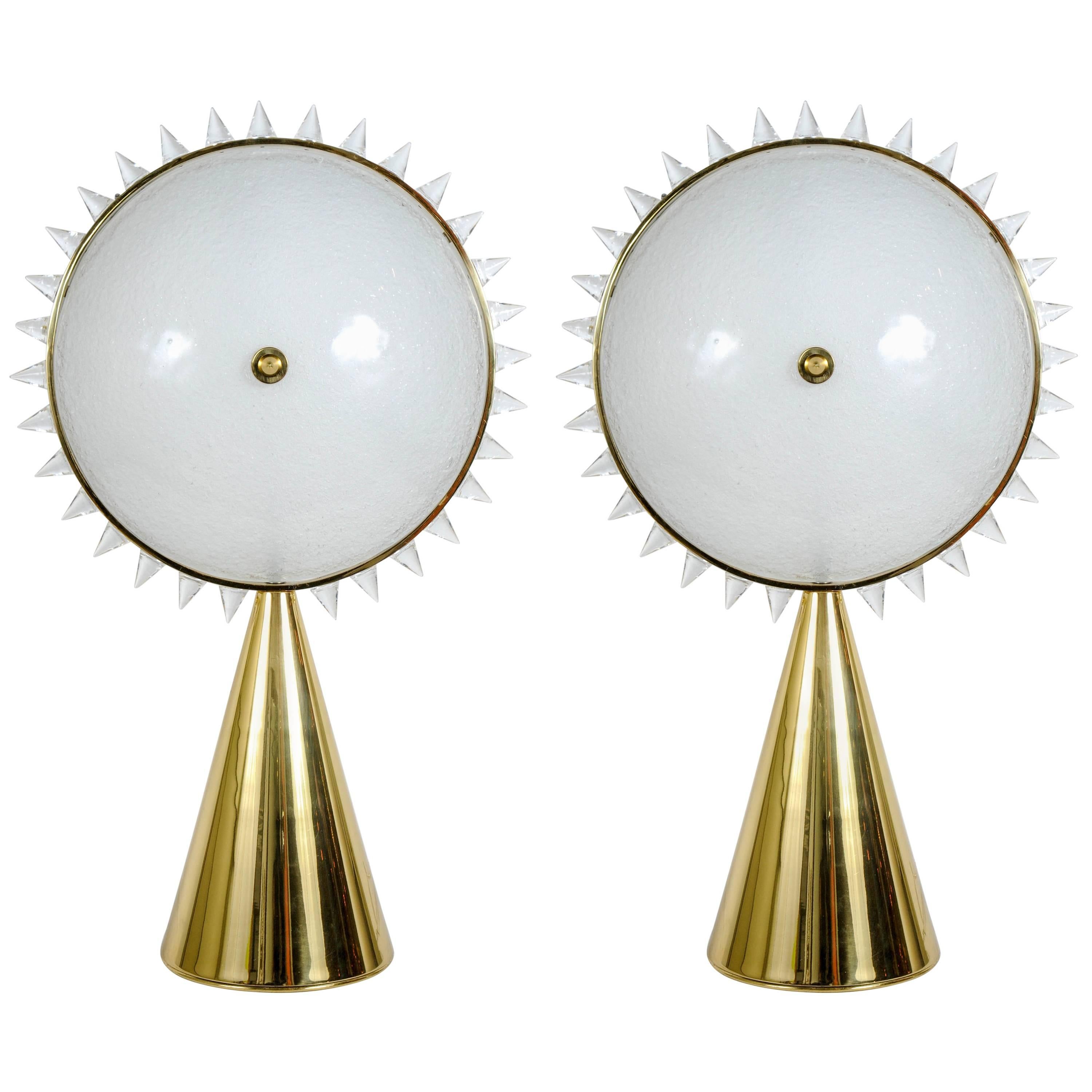 Pair of "Sun" Lamps Designed by Juanluca Fontana at 1stDibs