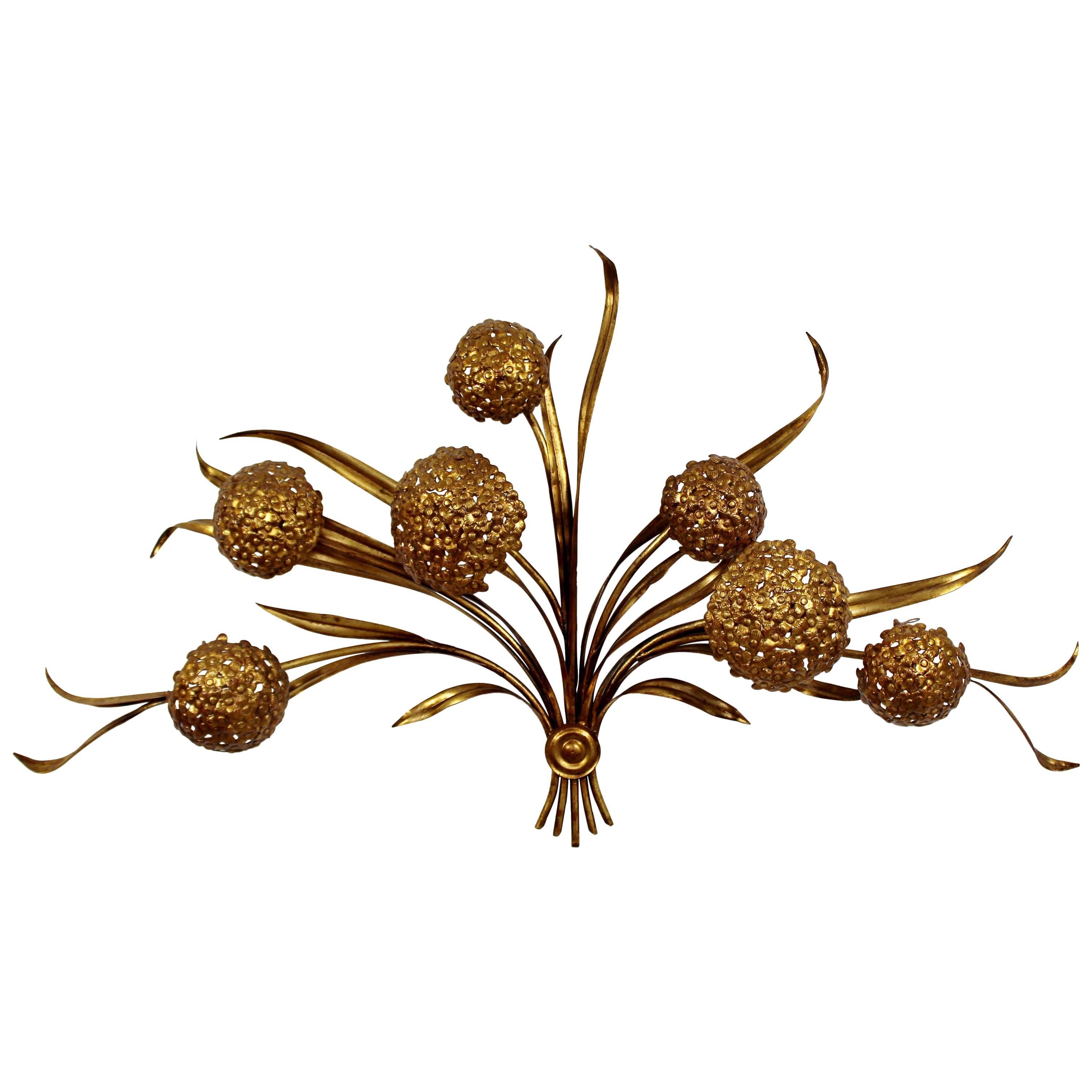 Mid-Century Modern Vintage Palladio Italian Gilt Metal Wall Sculpture ...