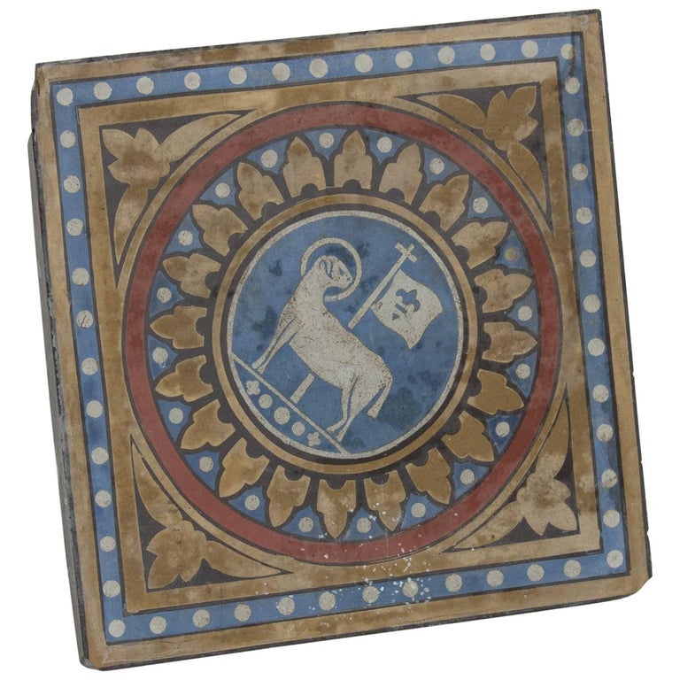 Encaustic Gothic Church Tile at 1stDibs