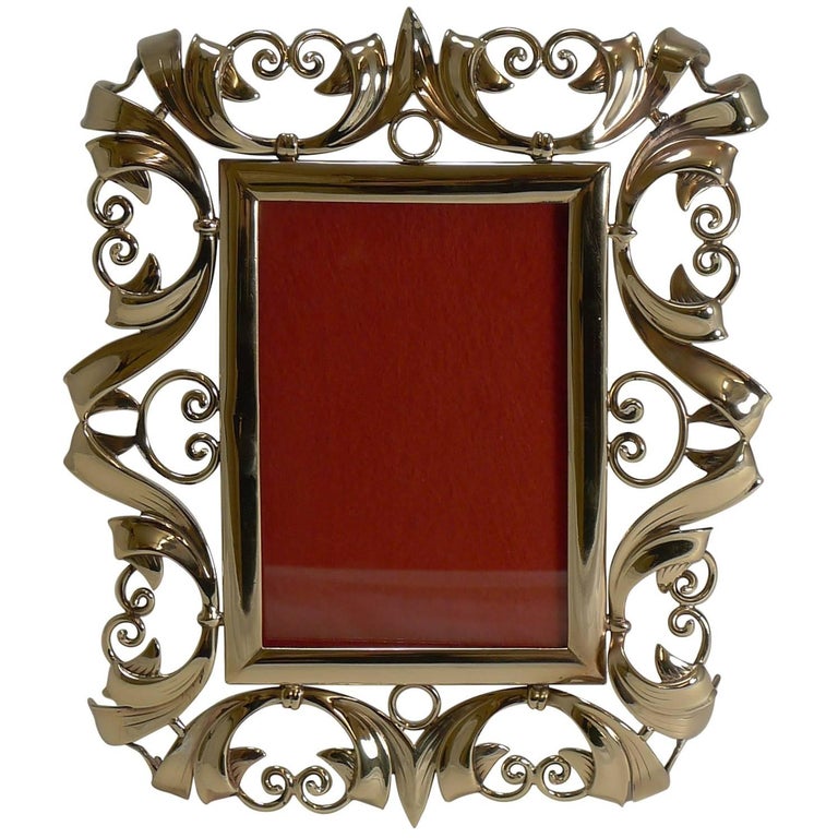 Antique English Brass Photograph Frame, circa 1890 at 1stDibs