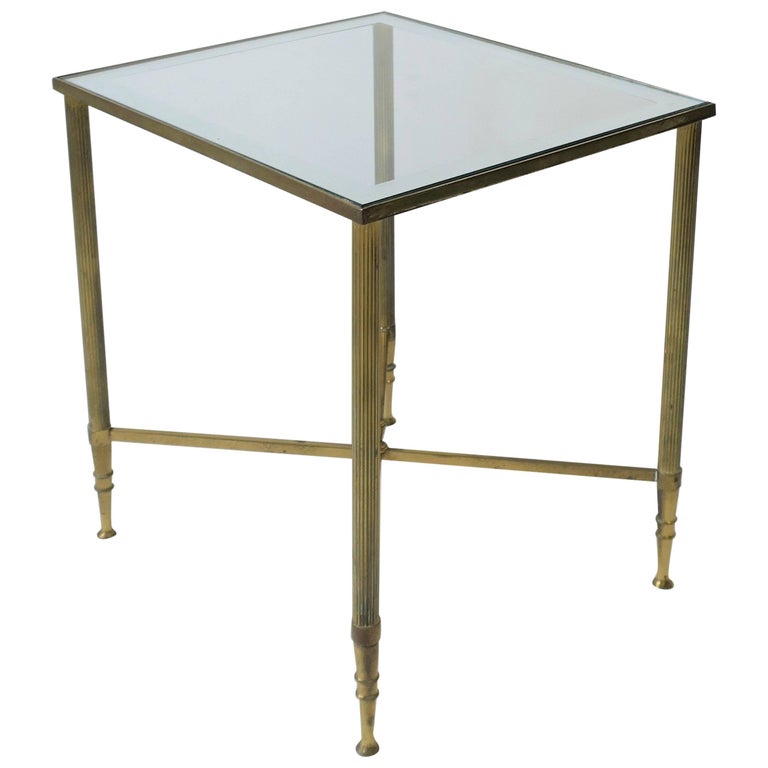 Italian Brass and Glass Side or Drinks Table in the Directoire Style ...