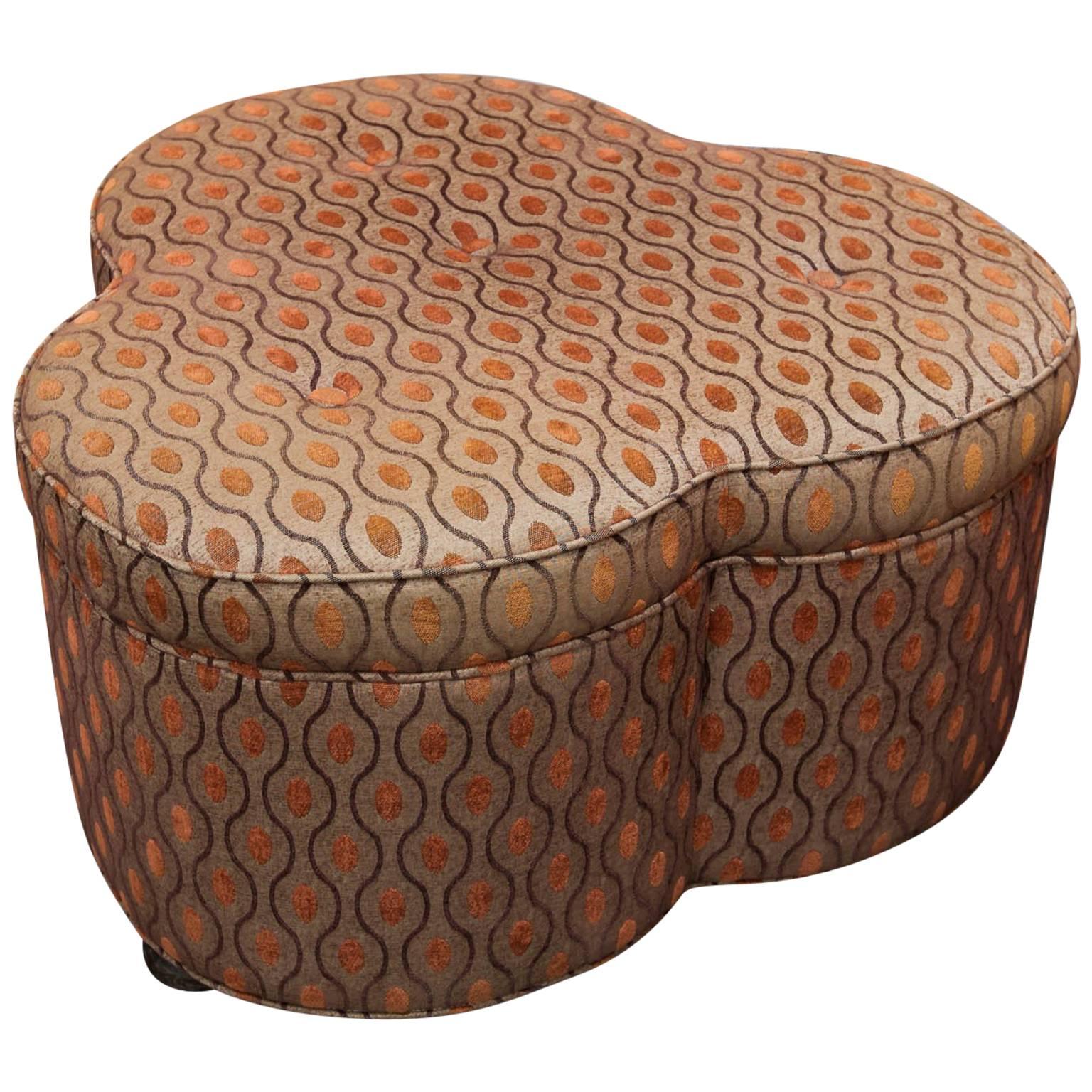 Trefoil Shaped Upholstered Ottoman at 1stDibs
