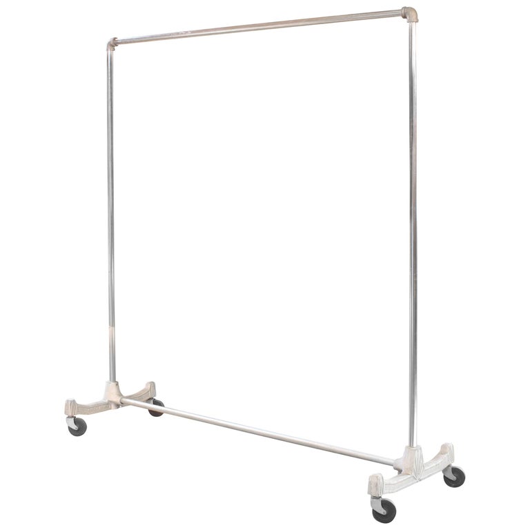 Art Deco Style Vintage Clothing Rolling Garment Rack at 1stDibs