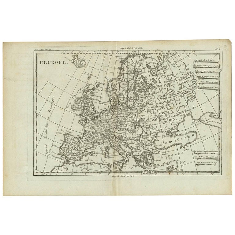 Antique Map of Europe by R. Bonne, 1780 For Sale at 1stDibs | 1780 map ...