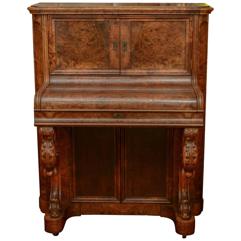 19th Century Burled Walnut Spinet Desk at 1stDibs