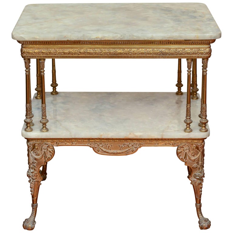 Victorian Gilt Bronze and Onyx Parlor Table at 1stDibs