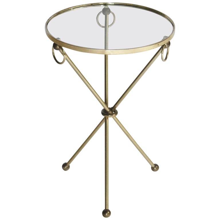 Brass Tripod Table with Loop Handles at 1stDibs