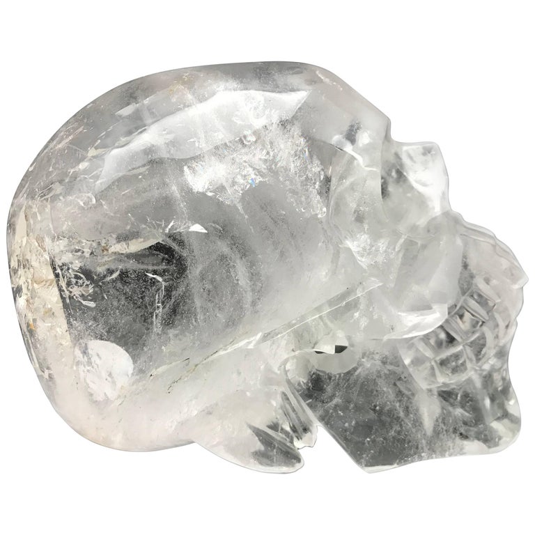 Very Large Hand-Carved Rock Crystal Skull at 1stDibs