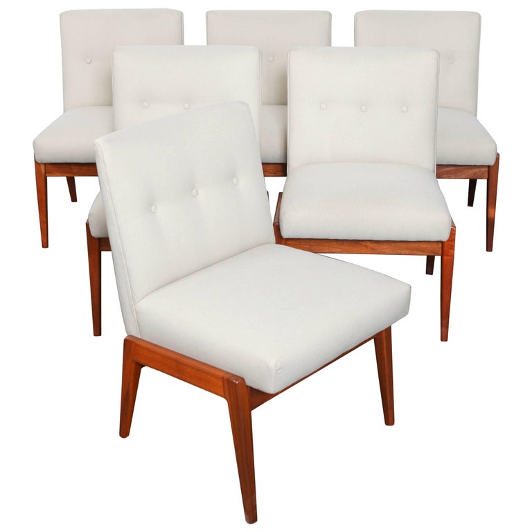 Set of Six Jens Rison Walnut Dining Chairs at 1stDibs