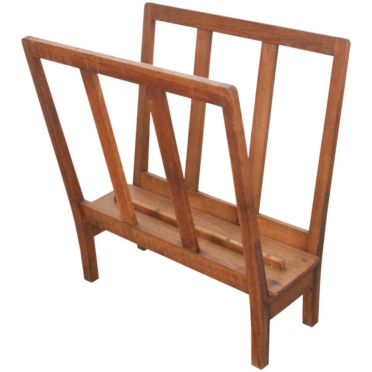 French Vintage Oak Architect's Print Rack at 1stDibs
