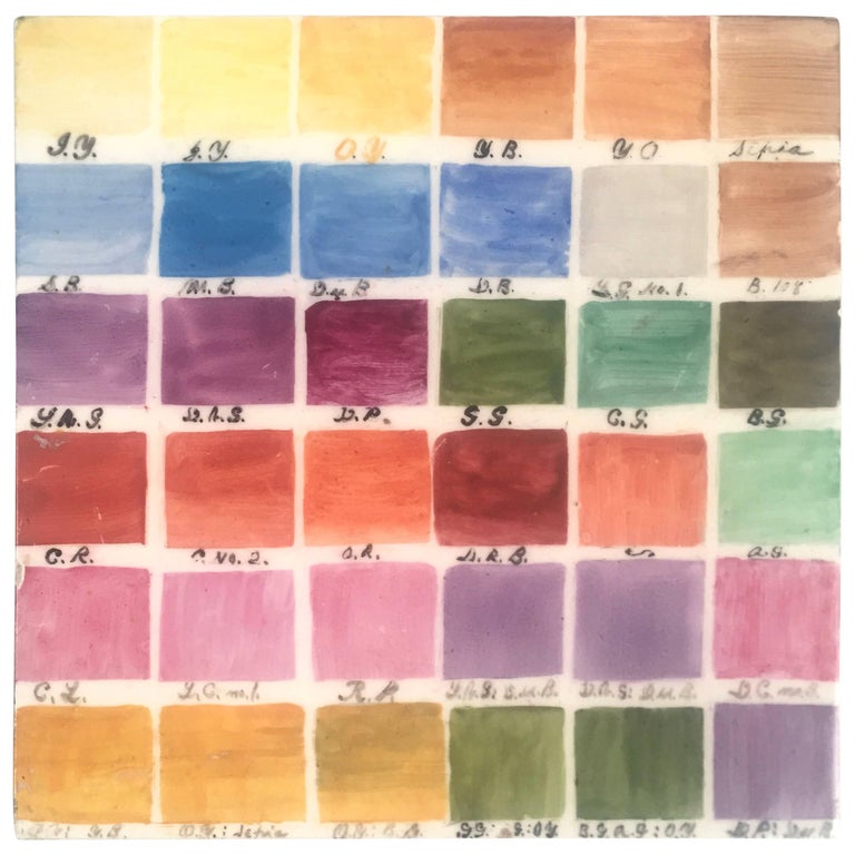 Color Specimen Tile from a Ceramics Factory at 1stDibs
