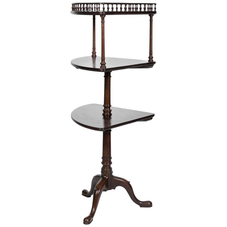 19th Century Mahogany Three-Tiered Corner Stand with Gallery Rail For ...