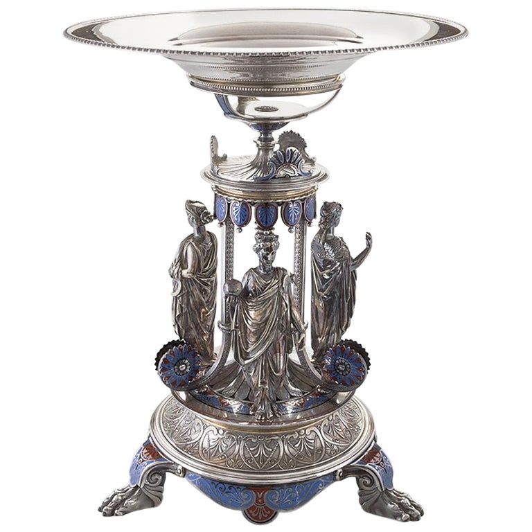Elkington and Co Gilt Silver Plate Large Tazza, 1891 For Sale at 1stDibs