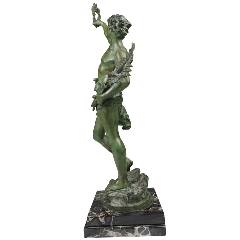 French Louis Moreau Statue in Bronze and Marble Le Triomphe, 1910s For ...