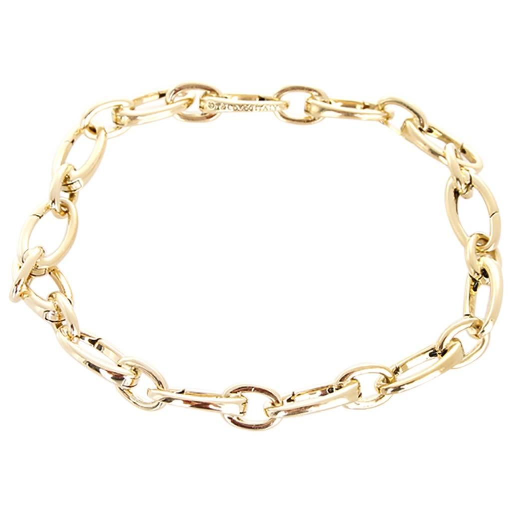 Tiffany and Co. Link Clasp Yellow Gold Bracelet at 1stDibs
