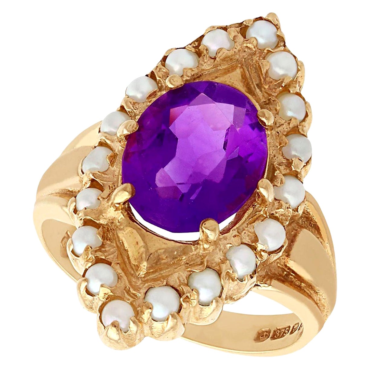 1970s Naturalistic Pearl Gold Cocktail Ring at 1stDibs