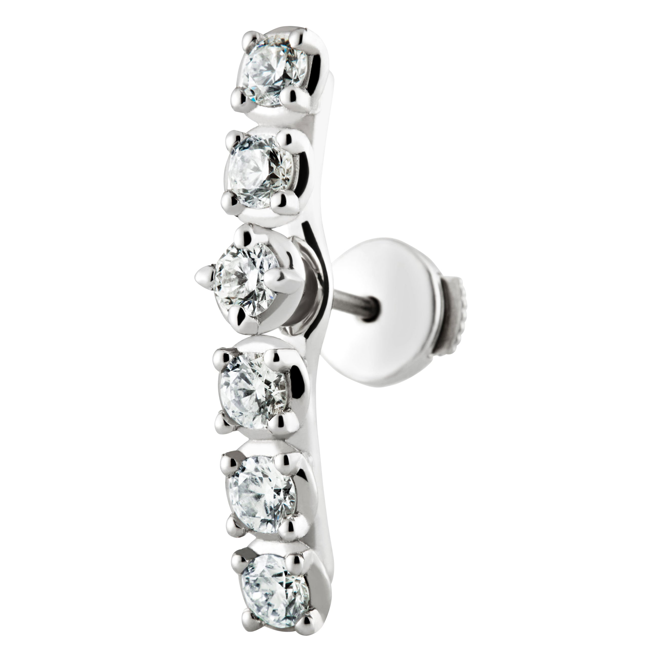 2 Carat Solitaire Traceable Diamond Ear Studs In 18k White Gold, Rocks ...