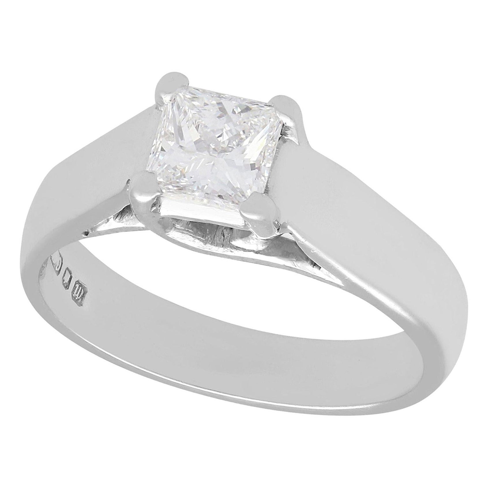 Contemporary Diamond and White Gold Solitaire Engagement Ring For Sale ...