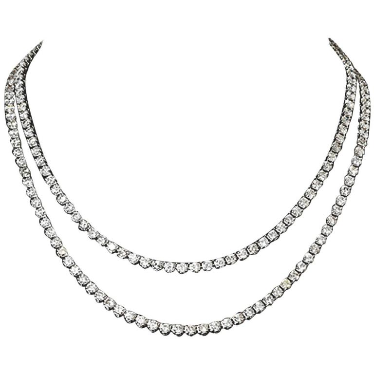 Stunning Diamond Gold Opera Necklace at 1stDibs