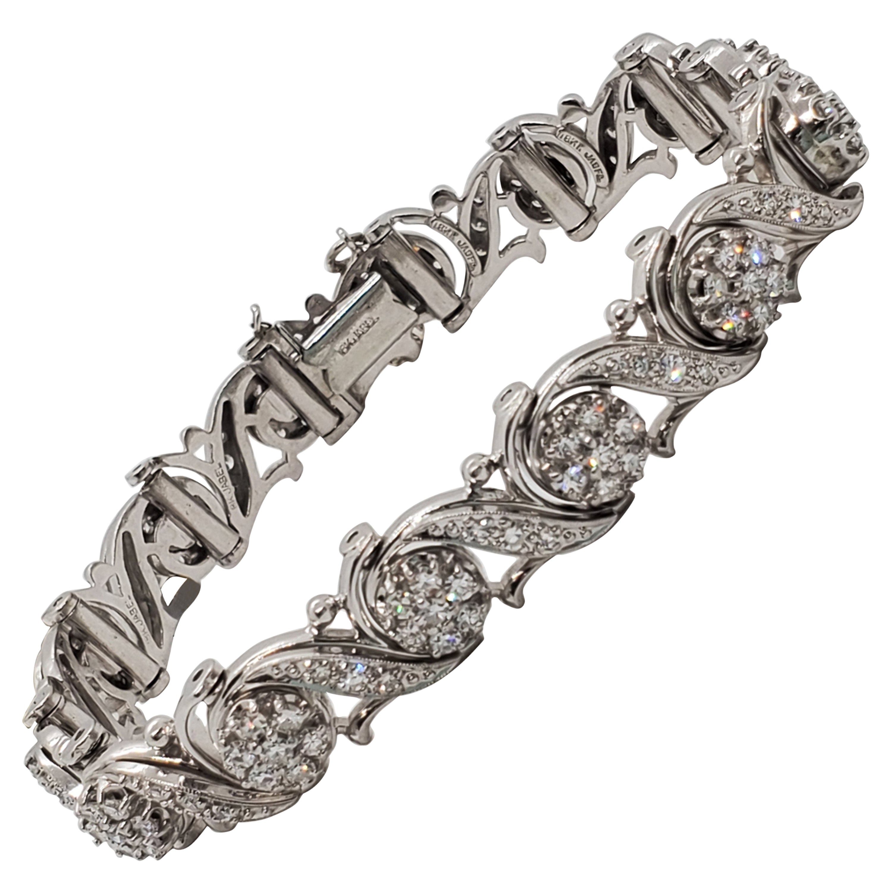 Jabel 18 Karat White Gold And Diamond Bracelet For Sale At 1stdibs