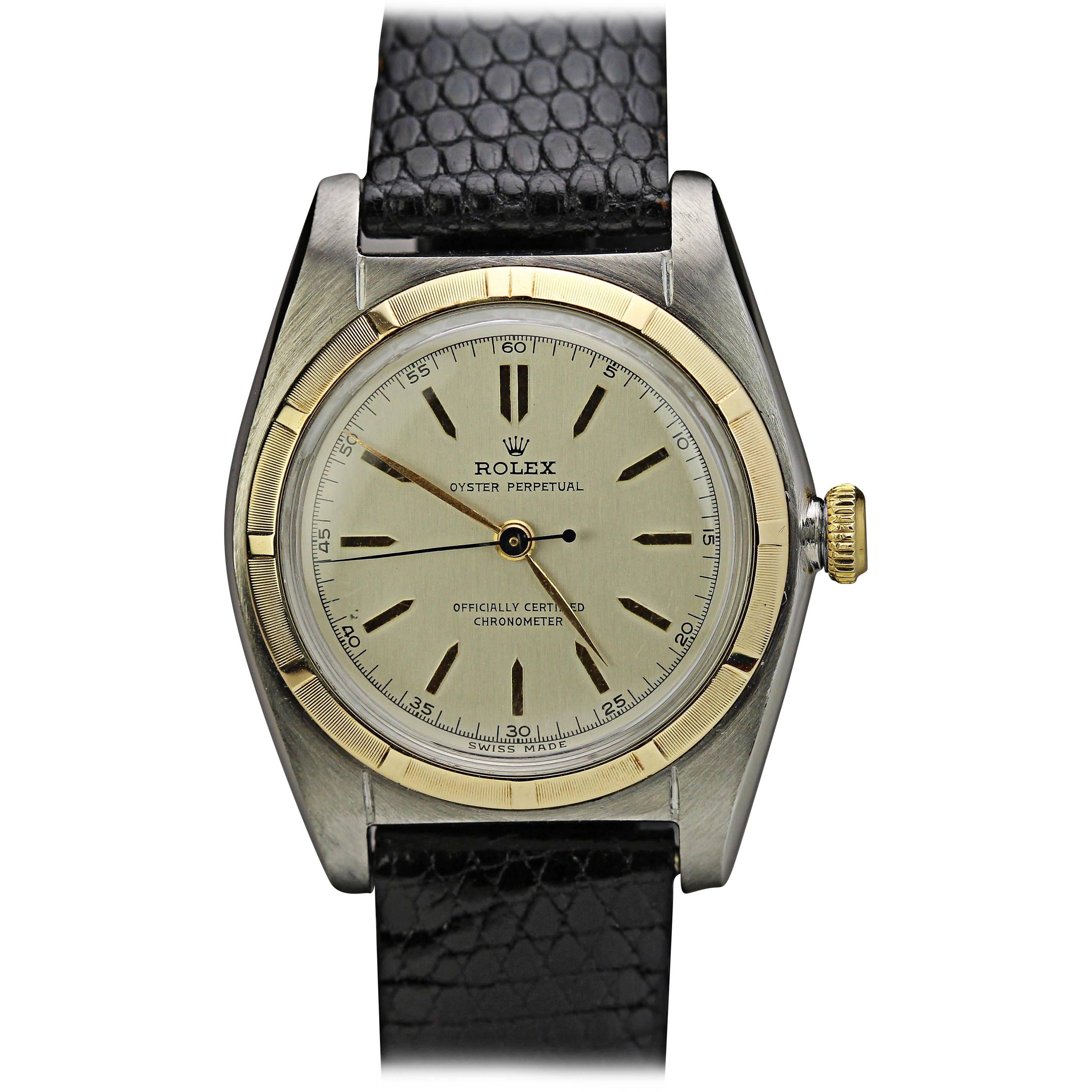 Rolex Yellow Gold Stainless Steel Chronometre automatic wristwatch Ref ...
