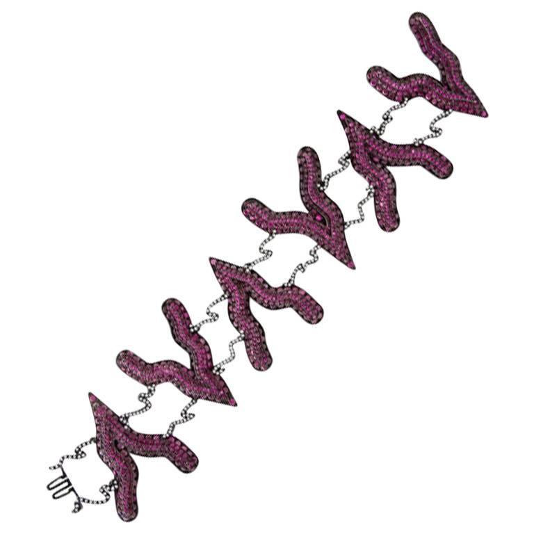 William Ehrlich Ruby Diamond Victoria Bracelet For Sale at 1stDibs