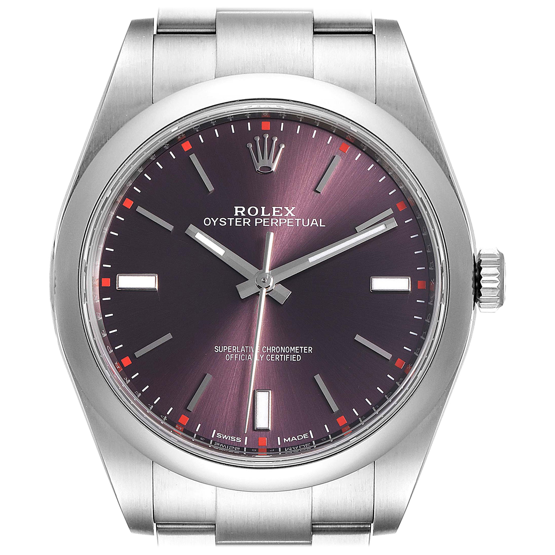 Rolex Oyster Perpetual 39 Steel Blue Dial Automatic Men's Watch 114300 ...