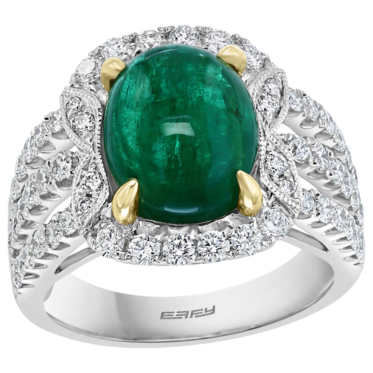 Effy Yellow Gold Pave Diamond Overlapping Open Space Statement Ring at ...