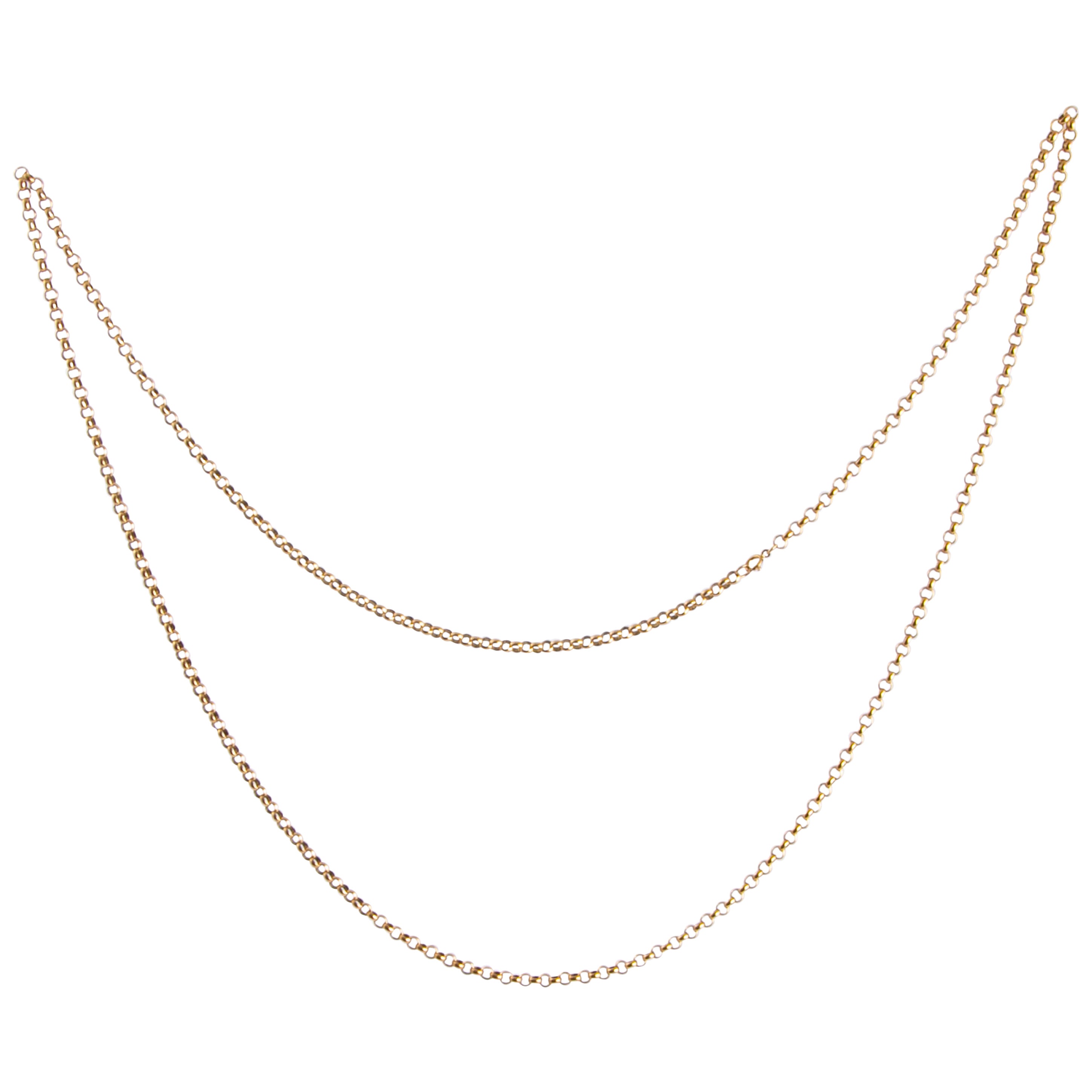 Victorian Russian Gold Handmade Chain 60" at 1stDibs