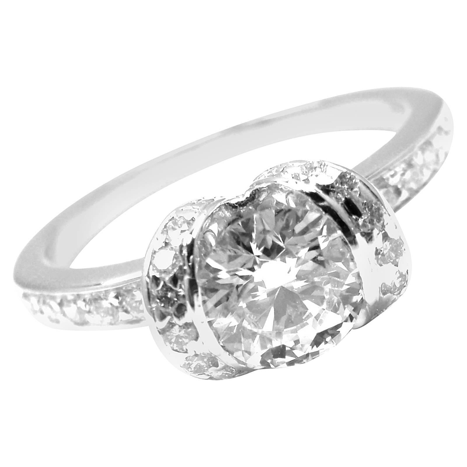 Tiffany and Co. Diamond Platinum Ribbon Engagement Ring at 1stDibs ...