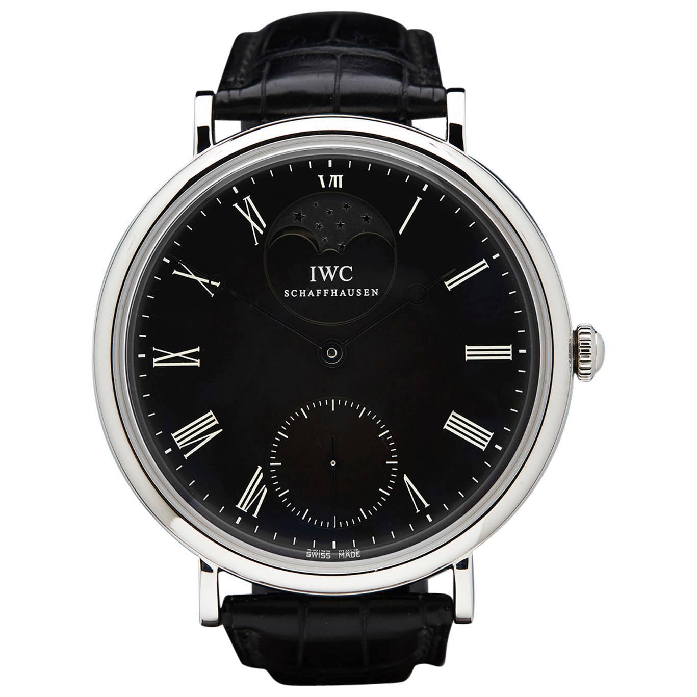IWC Stainless Steel Portofino Moonphase Automatic Wristwatch Ref ...