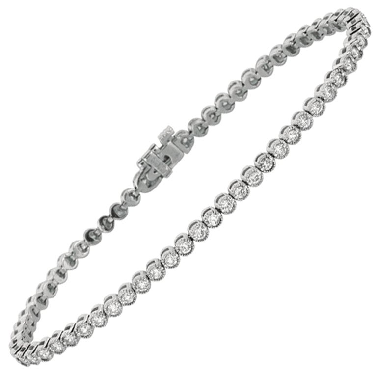 4 00 Carat Natural Diamond Tennis Bracelet G Si 14 Karat White Gold 62